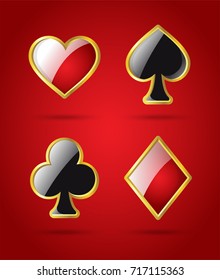 Poker Card Suits Modern Vector Isolated Stock Vector (Royalty Free ...