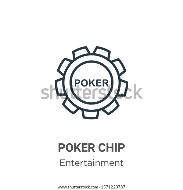 Poker Chip Outline Vector Icon Thin Stock Vector (Royalty Free ...