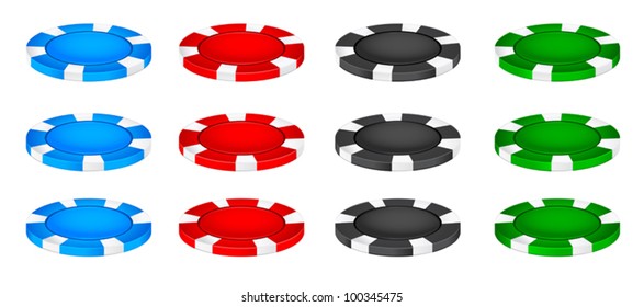 Poker Chips Lay On Columns: เวกเตอร์สต็อก (ปลอดค่าลิขสิทธิ์) 100345475 ...