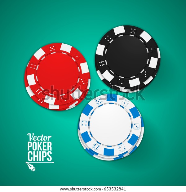 Poker Chips Top View Red Black Stock Vector (Royalty Free) 653532841