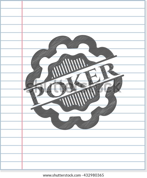 Poker Emblem Draw Pencil Effect Stock Vector (Royalty Free) 432980365 ...