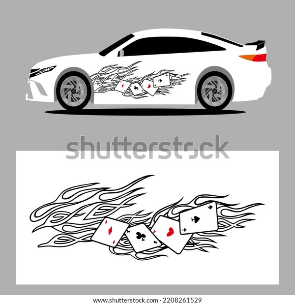 Poker Flame Stripe Car Decal Sticker Stock Vector (Royalty Free ...