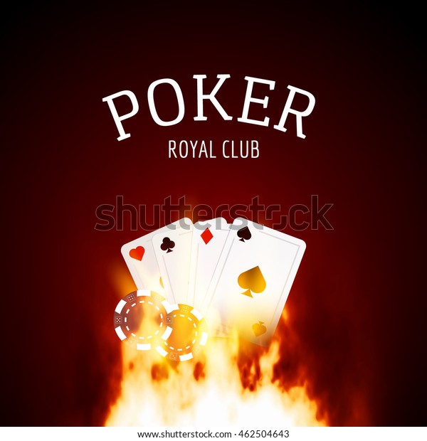 Poker Game Design Template Poster Flame: เวกเตอร์สต็อก (ปลอดค่า ...