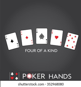 Poker Hands Four Kind Stock Vector (Royalty Free) 352968080 | Shutterstock
