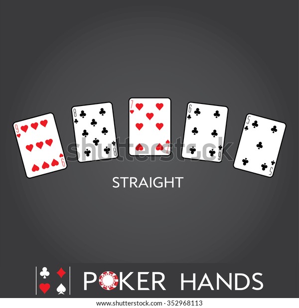 Poker Hands Straight Stock Vector (Royalty Free) 352968113 | Shutterstock
