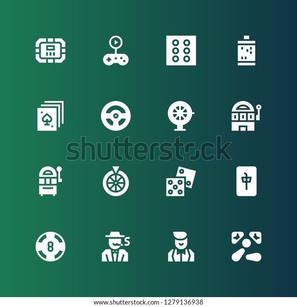 Poker Icon Set Collection 16 Filled Stock Vector (Royalty Free ...