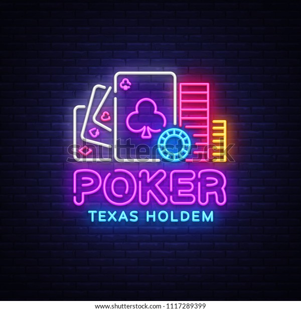 Poker Neon Sign Design Vector Template Stock Vector (Royalty Free ...