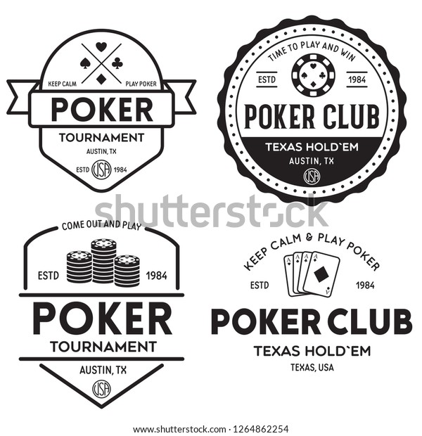 Poker Related Labels Emblems Badges Design Stock Vector (Royalty Free ...