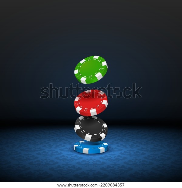 Poker Table Falling Chips Casino Concept Stock Vector (Royalty Free ...