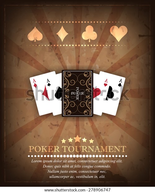 Poker Tournament Vector Background Playing Cards Stock Vector (Royalty ...