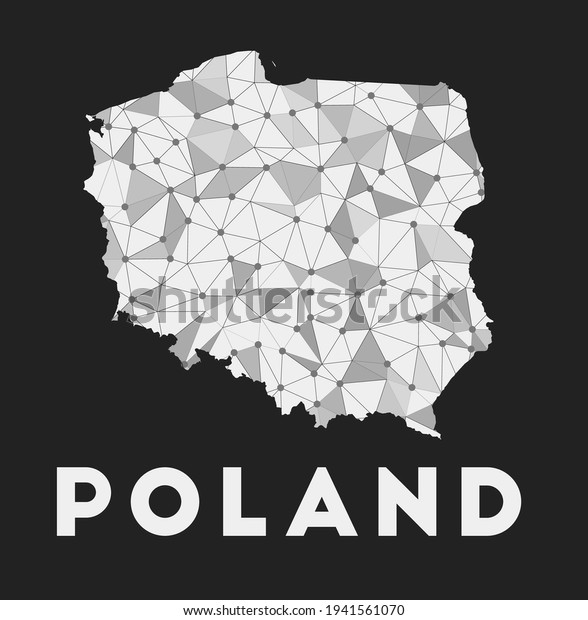 Poland Communication Network Map Country Poland Stock Vector (Royalty ...