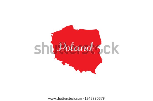 Poland Country Shape Outline Map Stock Vector (Royalty Free) 1248990379 ...