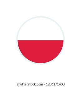 Poland National Flag Circle Icon: vector de stock (libre de regalías ...
