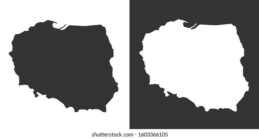 Poland Map Black White Vector Stock Vector (Royalty Free) 1603366105 ...