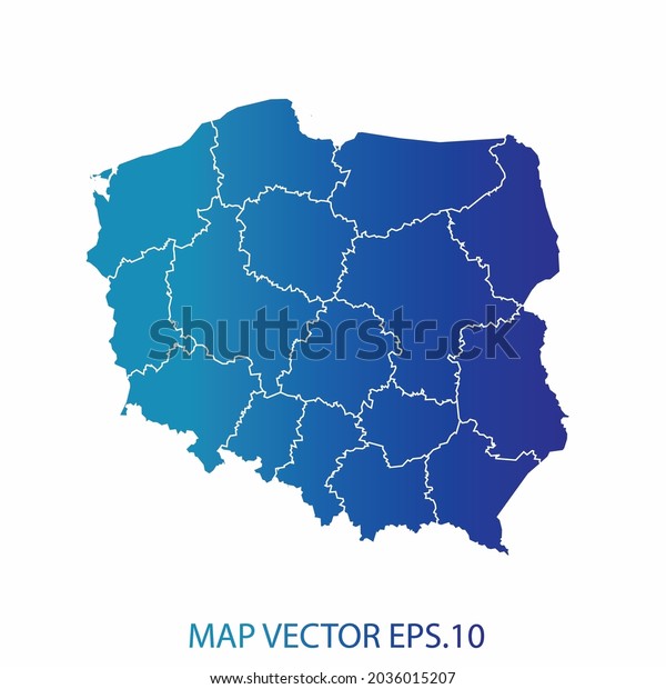 Poland Map Blue Gradient Color Infographic Stock Vector (Royalty Free ...