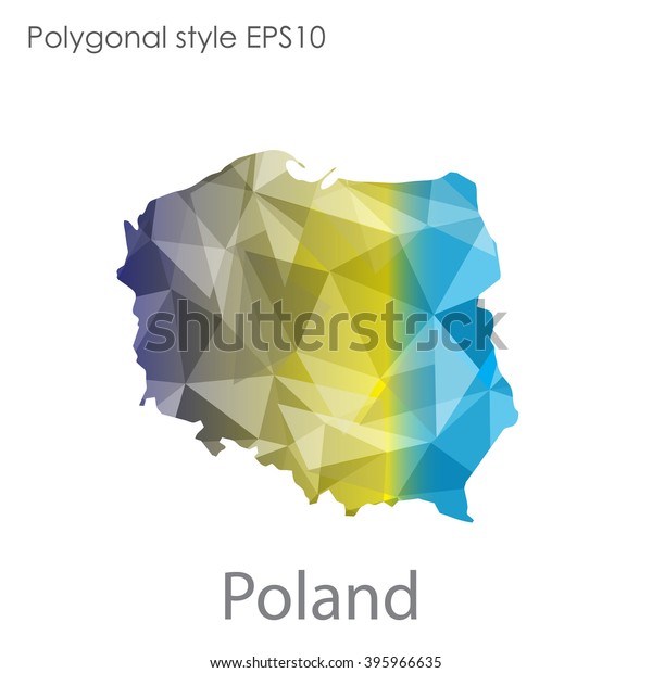 Poland Map Geometric Polygonal Styleabstract Trianglemodern Stock ...