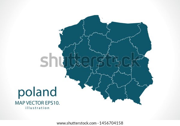 poland map High Detailed on white background. Abstract design vector ...