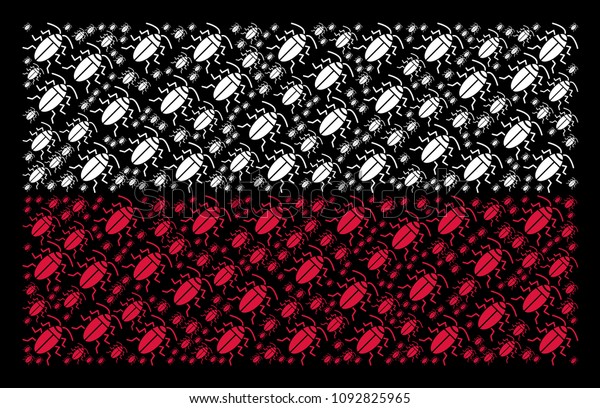 Poland National Flag Collage Created Cockroach Stock Vector (Royalty ...