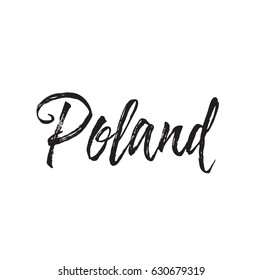 Poland Hand Lettering Name Country Ink Stock Vector (Royalty Free ...