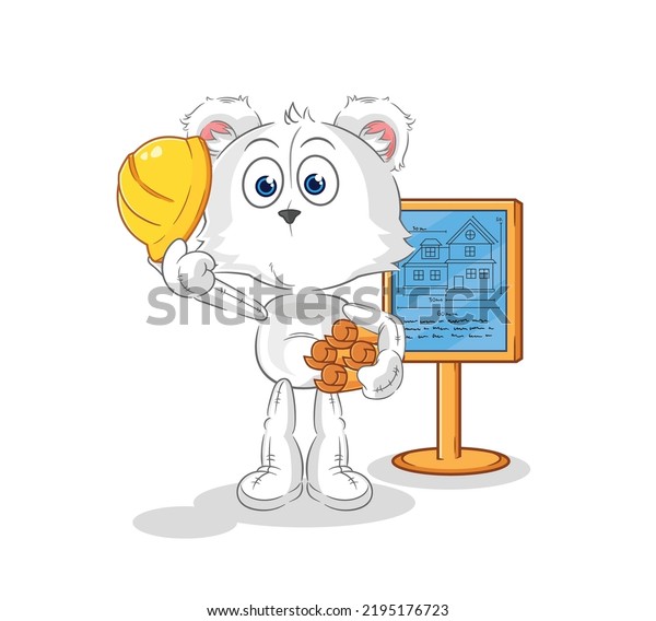 Polar Bear Architect Illustration Character Vector Stock Vector ...