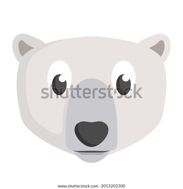Polar Bear Face Front View Animal Stock Vector (Royalty Free ...
