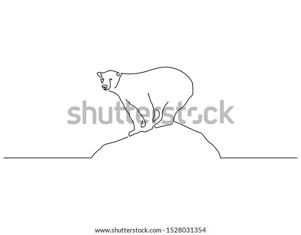 Polar Bear Isolated Line Drawing Vector Stock Vector (Royalty Free ...