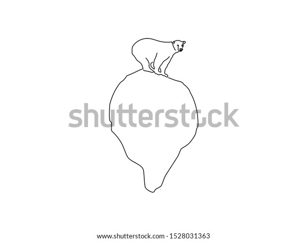 Polar Bear Isolated Line Drawing Vector Stock Vector (Royalty Free ...