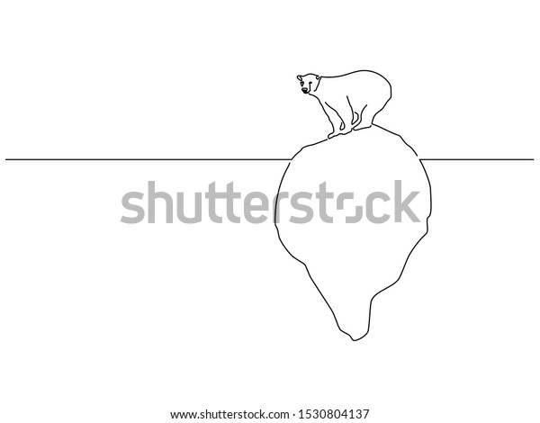 Polar Bear Isolated Line Drawing Vector Stock Vector (Royalty Free ...