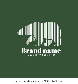 Polar Bear Logo Combination Barcode Stock Vector (Royalty Free ...