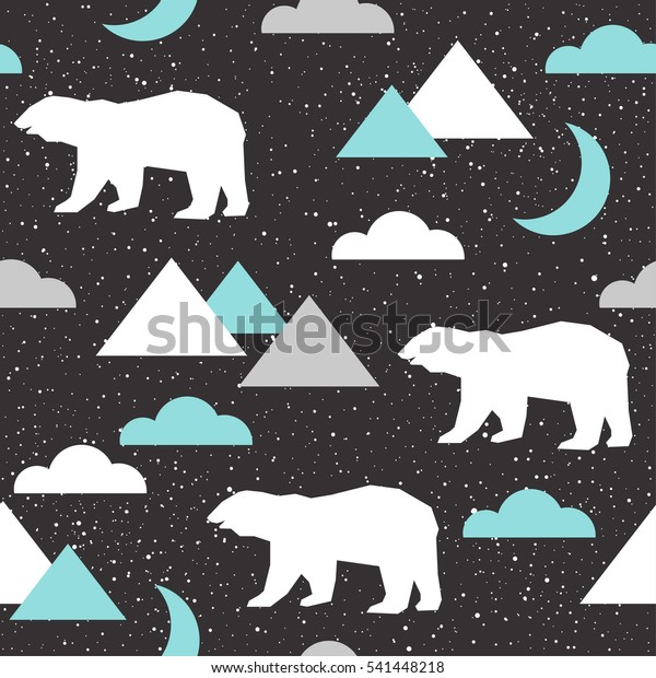 Polar White Bear Triangle Abstract Mountain Stock Vector (Royalty Free ...