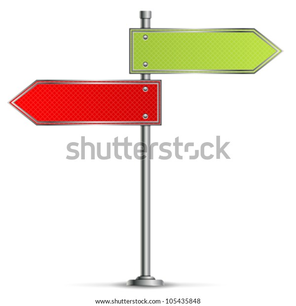 Pole Blank Red Green Road Signs Stock Vector (Royalty Free) 105435848 ...