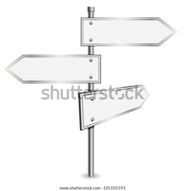 Pole Blank Road Signs Vector Illustration Stock Vector (Royalty Free ...