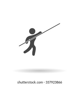 Pole Vault Athlete Icon Vector Stock Vector (Royalty Free) 337923866 ...