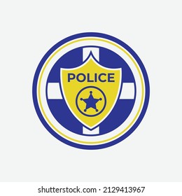 Police Badge Circular Shape Star Badge Stock Vector (Royalty Free ...
