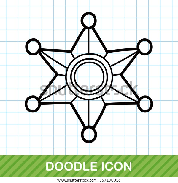 Police Badge Doodle Stock Vector (Royalty Free) 357190016