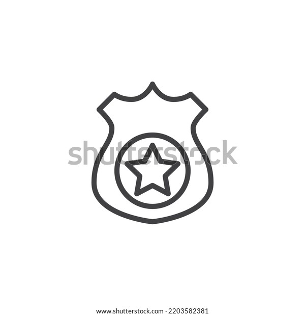 Police Badge Line Icon Linear Style Stock Vector (Royalty Free ...