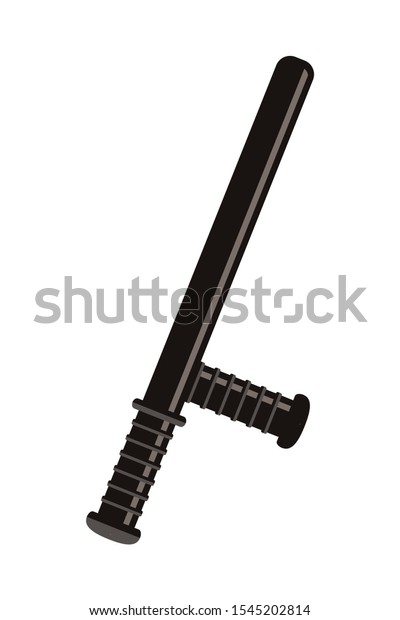 Police Bat Flat Vector Illustration Policeman Stock Vector (Royalty ...