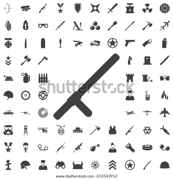 Police Baton Icon Set Weapon Icons Stock Vector (Royalty Free ...