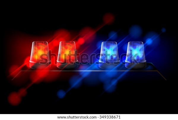 Police Beacon Red Blue Emergency Flashing Stock Vector (Royalty Free ...