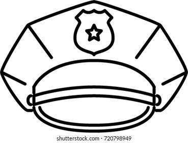 Police Cap Outline Icon: vector de stock (libre de regalías) 720798949 ...