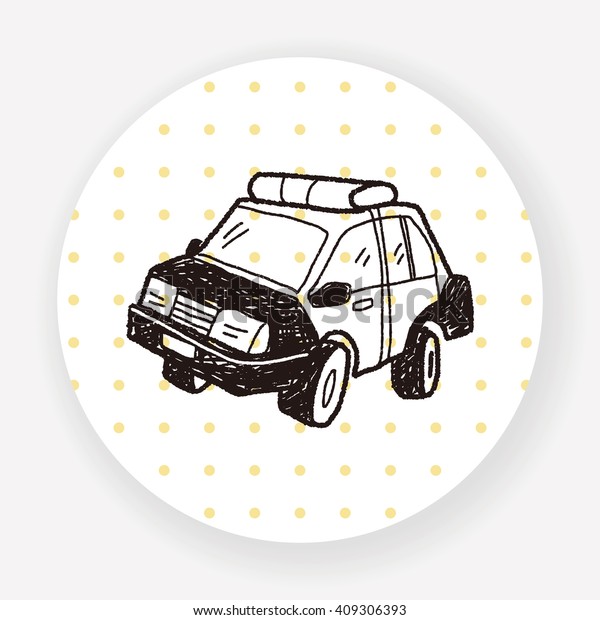 Police Car Doodle Stock Vector (Royalty Free) 409306393 | Shutterstock