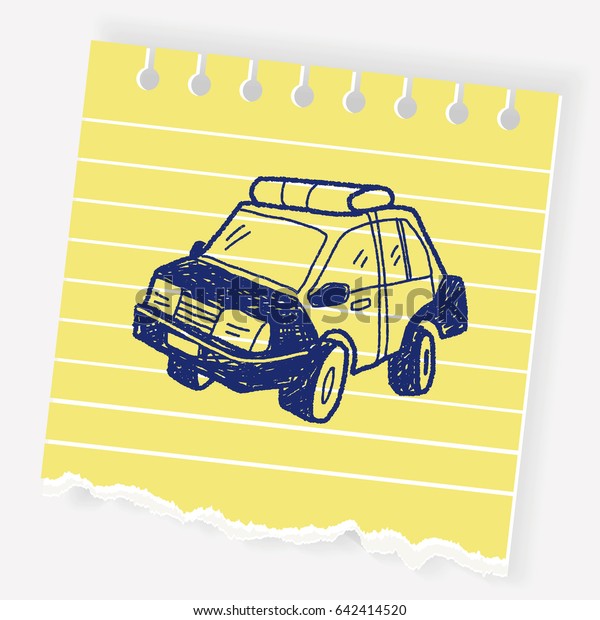 Police Car Doodle Stock Vector (Royalty Free) 642414520 | Shutterstock