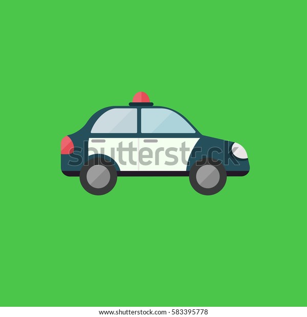 Police Car Green Stock Vector (Royalty Free) 583395778 | Shutterstock