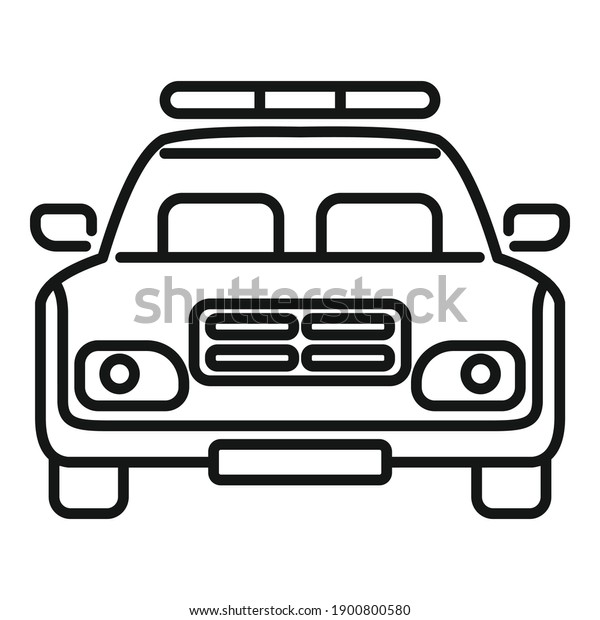 Police Car Icon Outline Police Car Stock Vector (Royalty Free ...