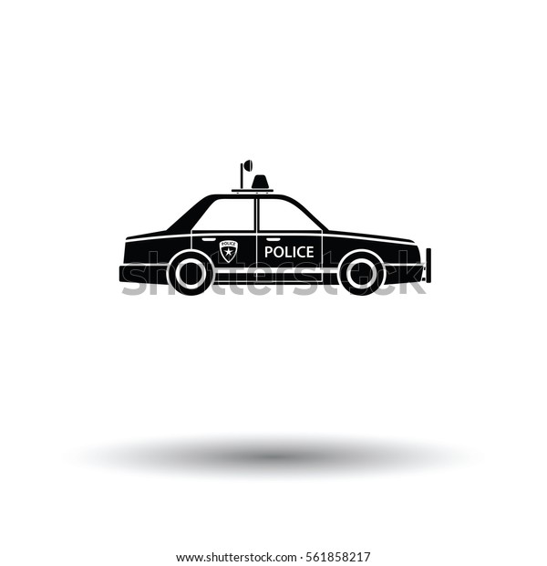 Police Car Icon White Background Shadow Stock Vector (Royalty Free ...
