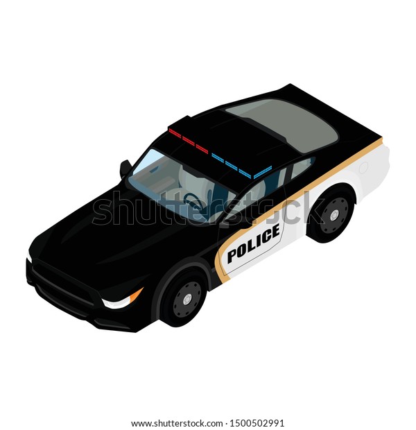 Police Car Isometric View Isolated On Stock Vector (Royalty Free ...