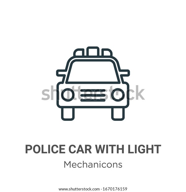 Police Car Light Outline Vector Icon Stock Vector (Royalty Free ...