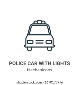 Police Car Lights Outline Vector Icon Stock Vector (Royalty Free ...
