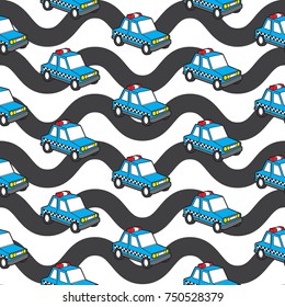 Police Car Seamless Pattern Stock Vector (Royalty Free) 750528379 ...