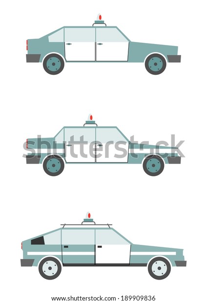Police Car Simple Cartoon Style Vector Stock Vector (Royalty Free ...